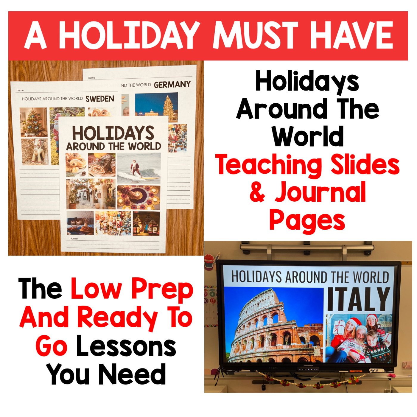 Christmas & Holidays Around the World Slides & Journal Pages - Simply ...