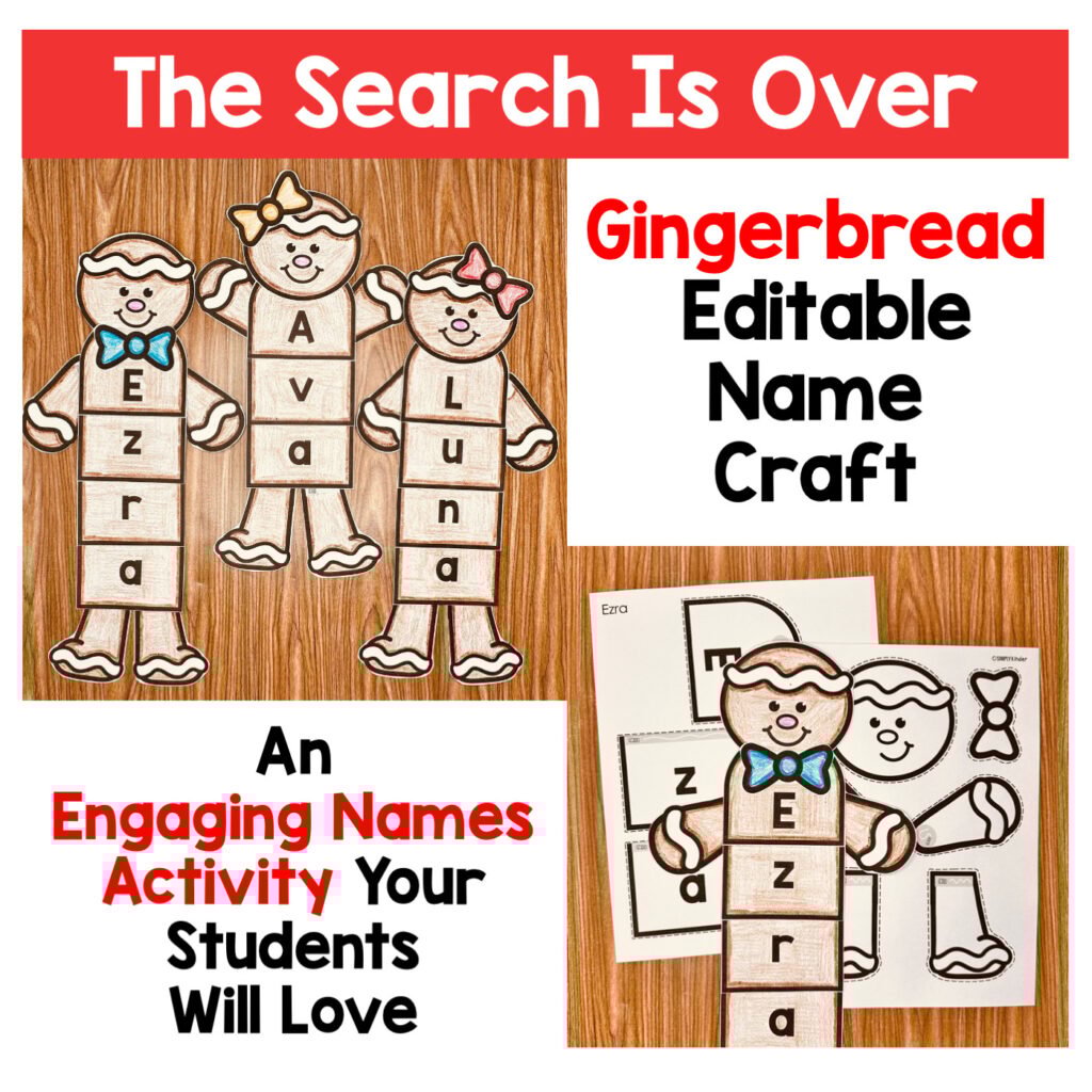 Gingerbread Man Editable Name Activity & Craft for Winter Bulletin ...