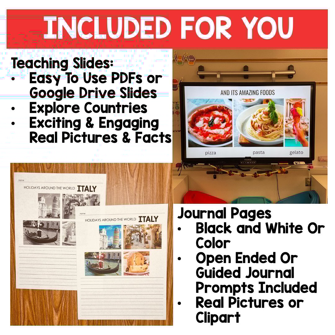 Christmas & Holidays Around the World Slides & Journal Pages - Simply ...
