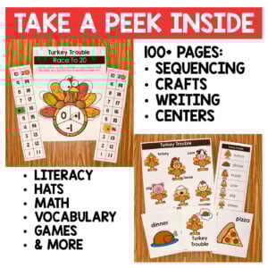 Turkey Trouble Activities, Craft, Sequencing, and Writing for Fall ...