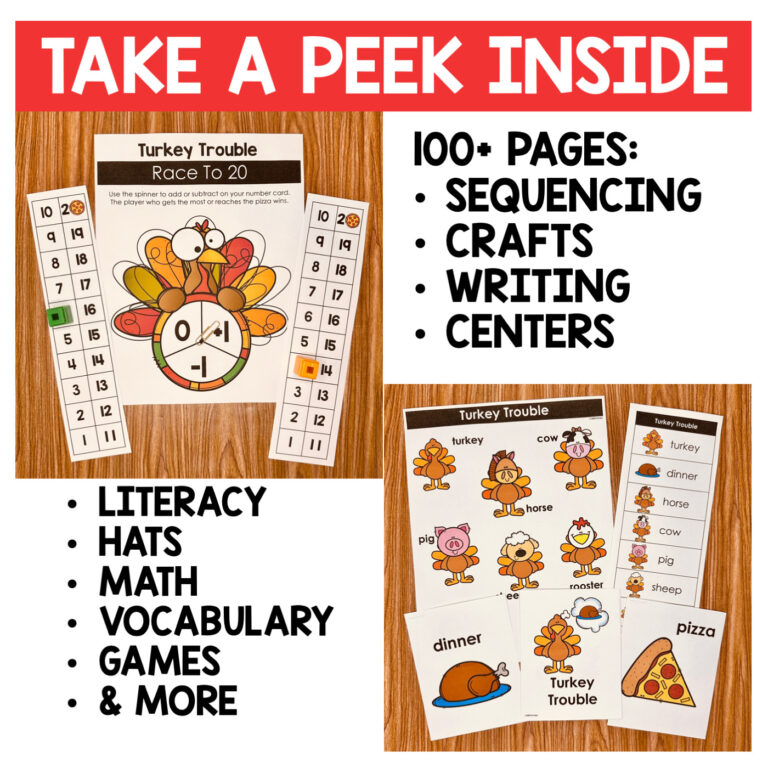 Turkey Trouble Activities, Craft, Sequencing, and Writing for Fall ...