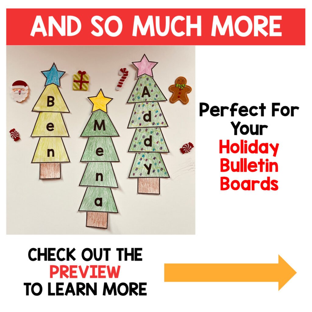 Christmas Tree Editable Name Activity & Craft for Winter Bulletin ...