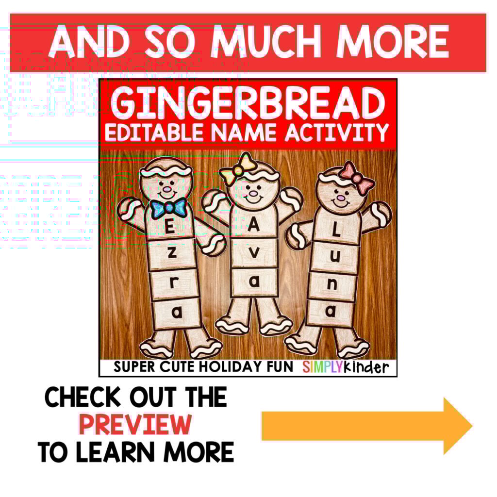 Gingerbread Man Editable Name Activity & Craft for Winter Bulletin ...