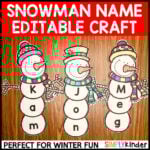 Snowman Editable Name Activity & Craft for Winter Bulletin Boards ...