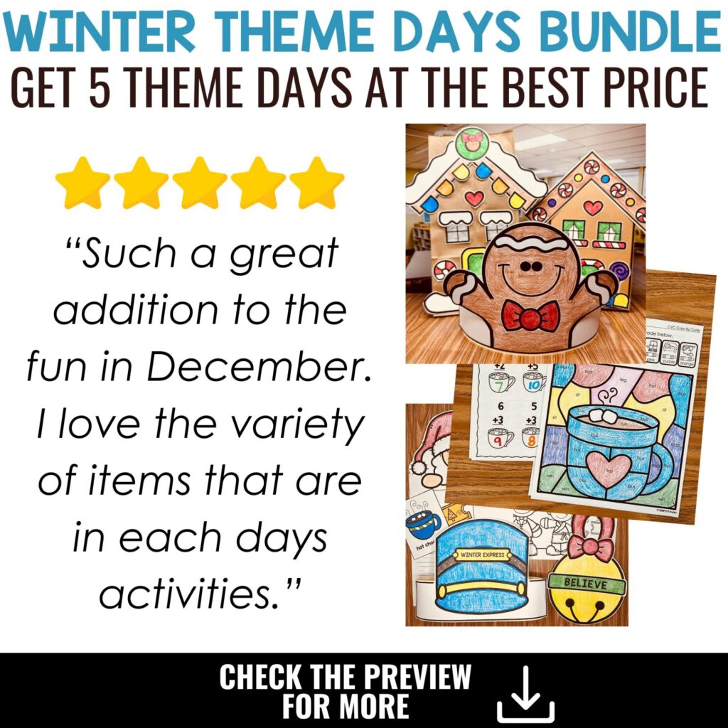Winter Christmas Theme Days Activities, Gingerbread Day, Elf Day, Polar ...