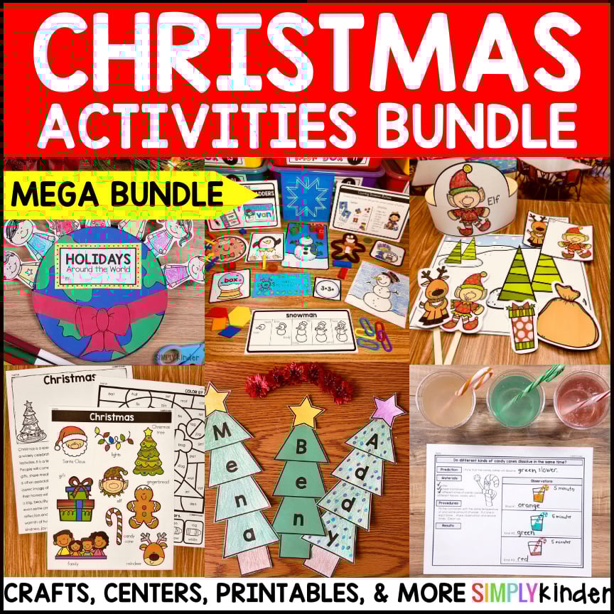 *65% OFF* Christmas Activities Bundle Kindergarten, Crafts, Centers ...