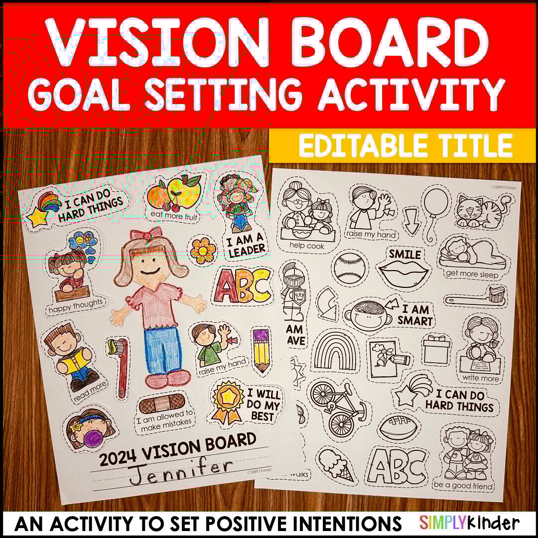 Vision Board for Kids - New Year Goals - Simply Kinder