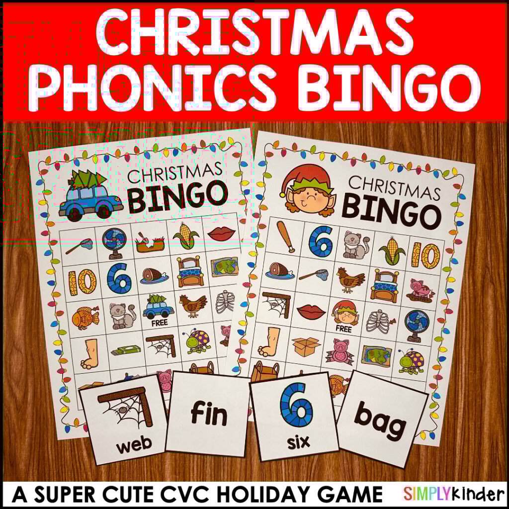 Christmas Phonics Bingo, No-Prep CVC Decodable Game for Holidays ...