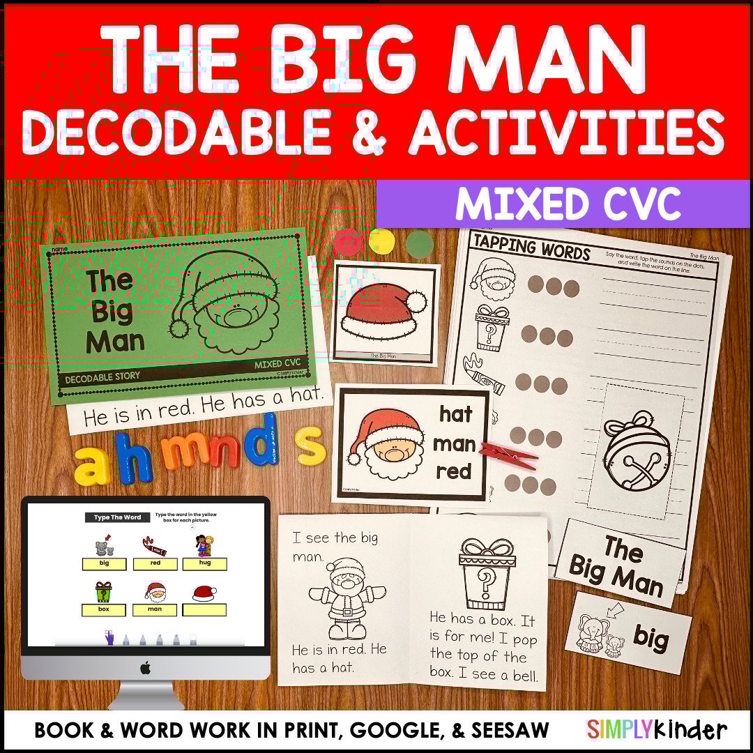 Christmas Decodable Reader, CVC Decodable Holiday Science of Reading ...