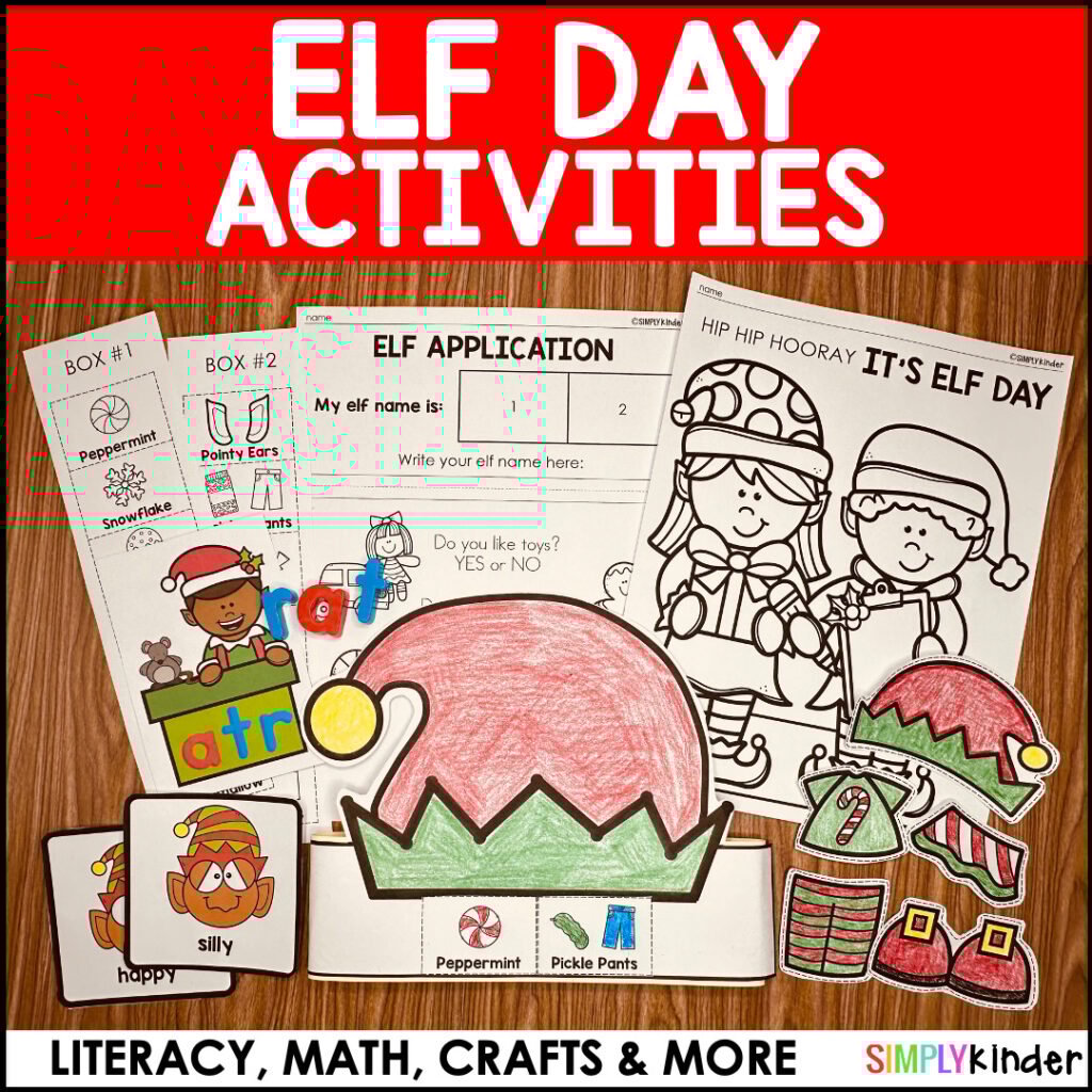 Elf Day Activities, Crafts, Hats, Center, Literacy, Math, Writing ...