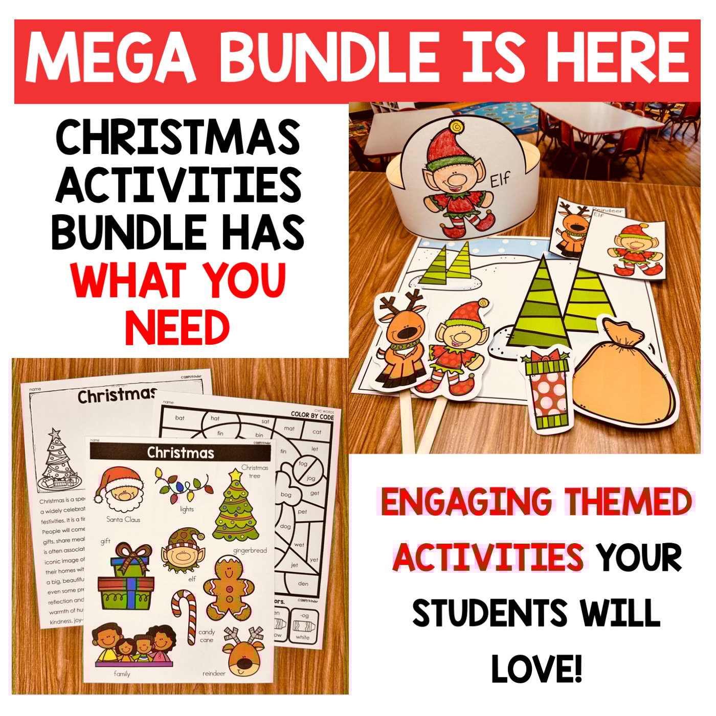 *65% OFF* Christmas Activities Bundle Kindergarten, Crafts, Centers ...