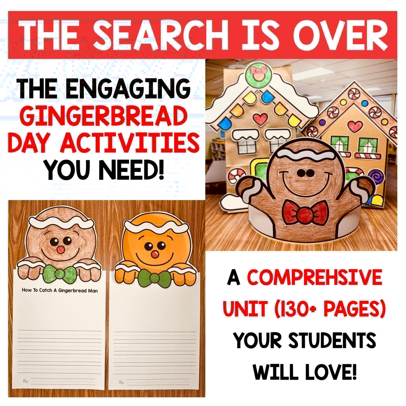 Gingerbread Man Day Activities, Crafts, House, Literacy, Math, Writing ...