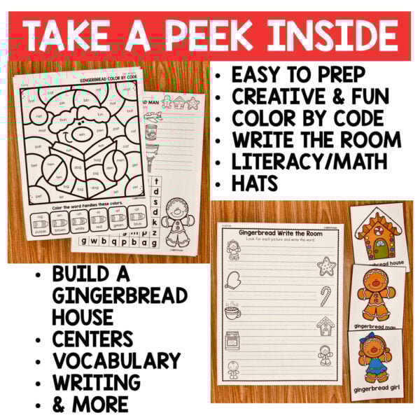 Gingerbread Man Day Activities, Crafts, House, Literacy, Math, Writing ...