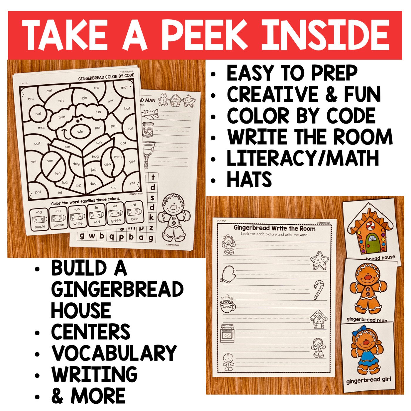 Gingerbread Man Day Activities, Crafts, House, Literacy, Math, Writing ...