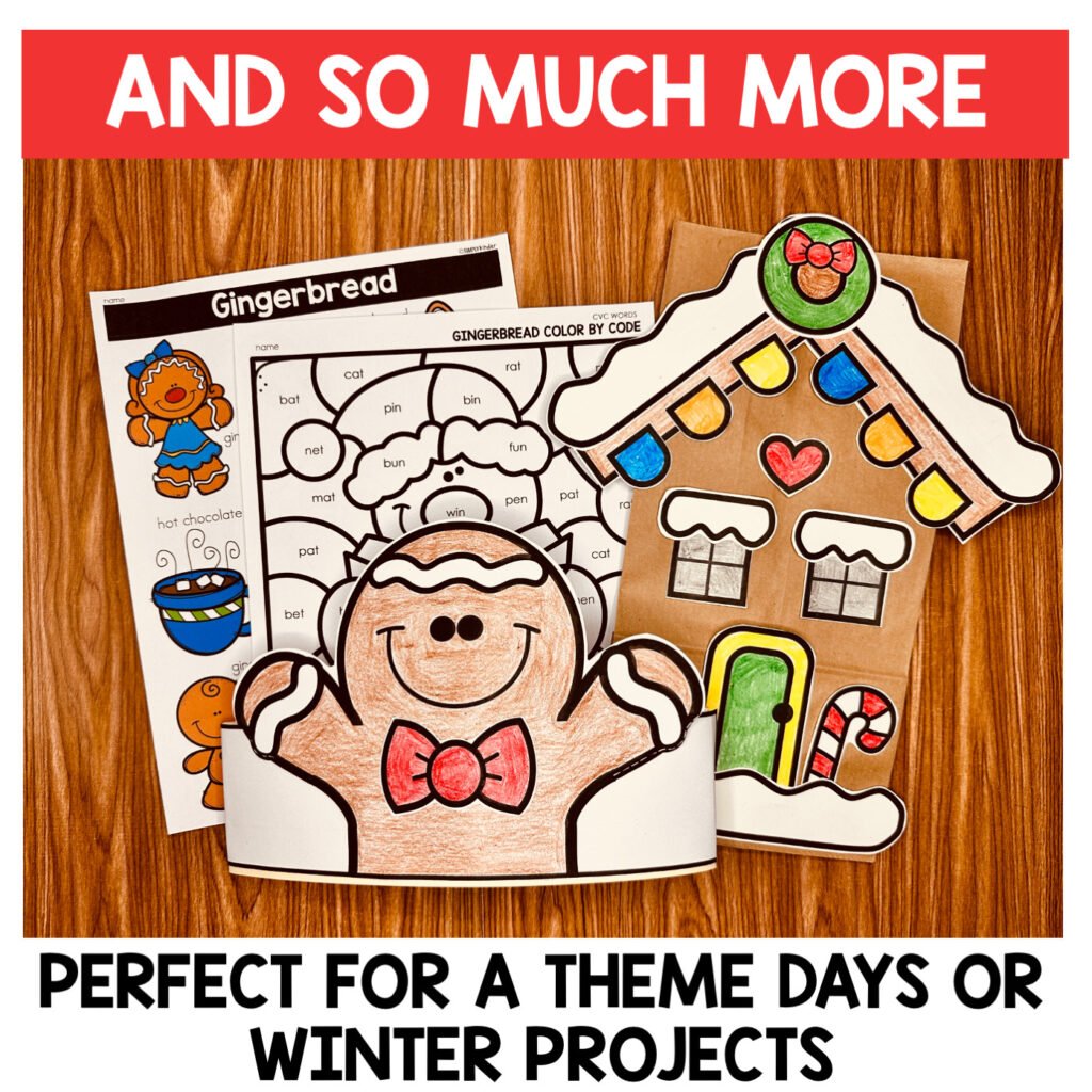 Gingerbread Man Day Activities, Crafts, House, Literacy, Math, Writing ...