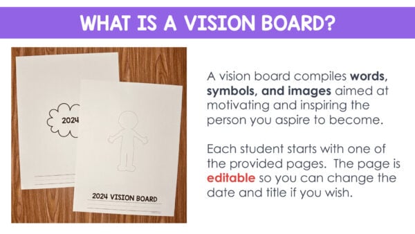 New Year Resolution 2025 Goals Setting Activity, Vision Board 2025 ...