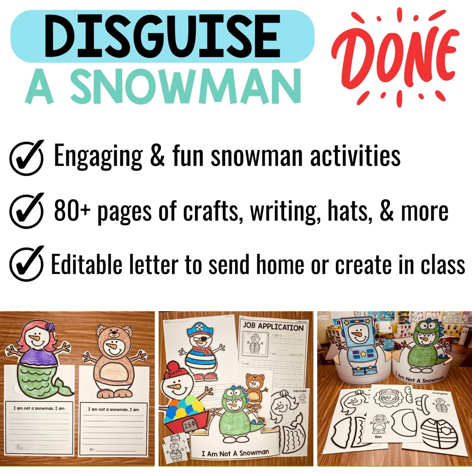 Disguise a Snowman Writing & Craft, Snowman in Disguise Project ...