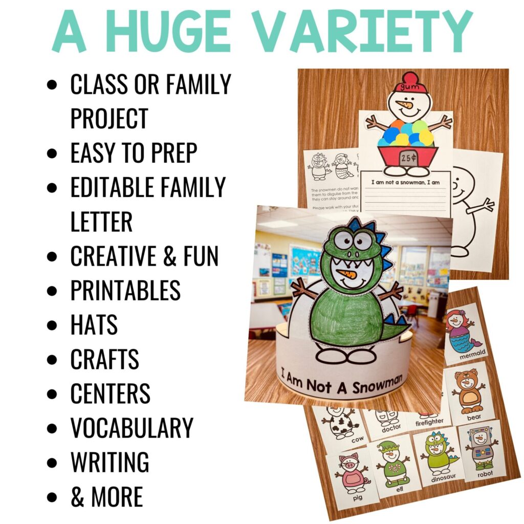 Disguise a Snowman Writing & Craft, Snowman in Disguise Project ...