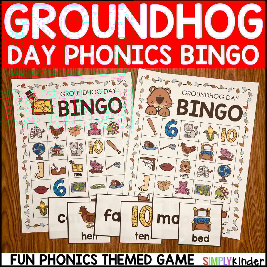 Groundhog Day Activity, Phonics Bingo, No-Prep CVC Decodable Game ...