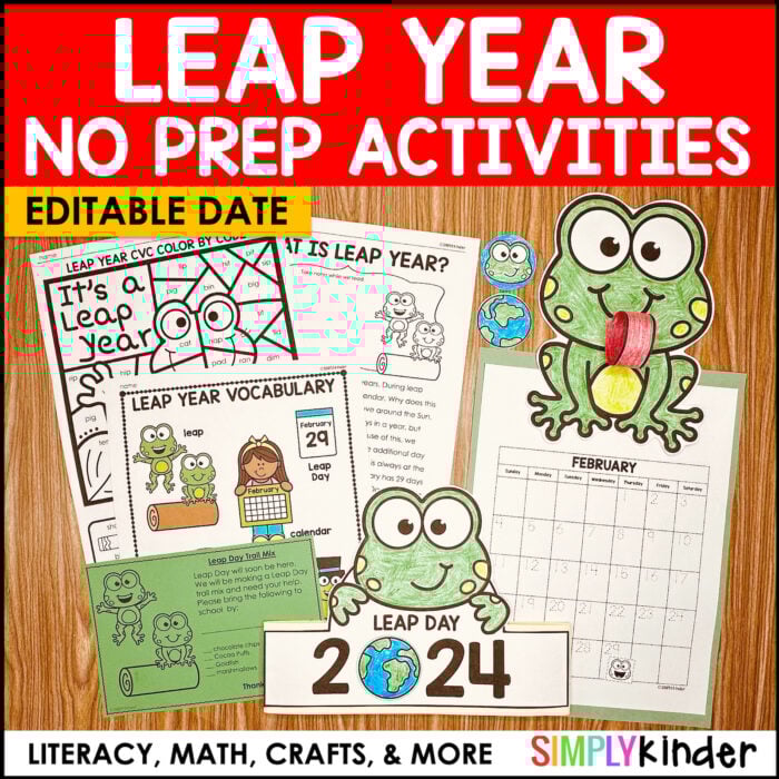 Leap Year 2024 Writing Craft Activity, Leap Day Cut and Glue Writing ...