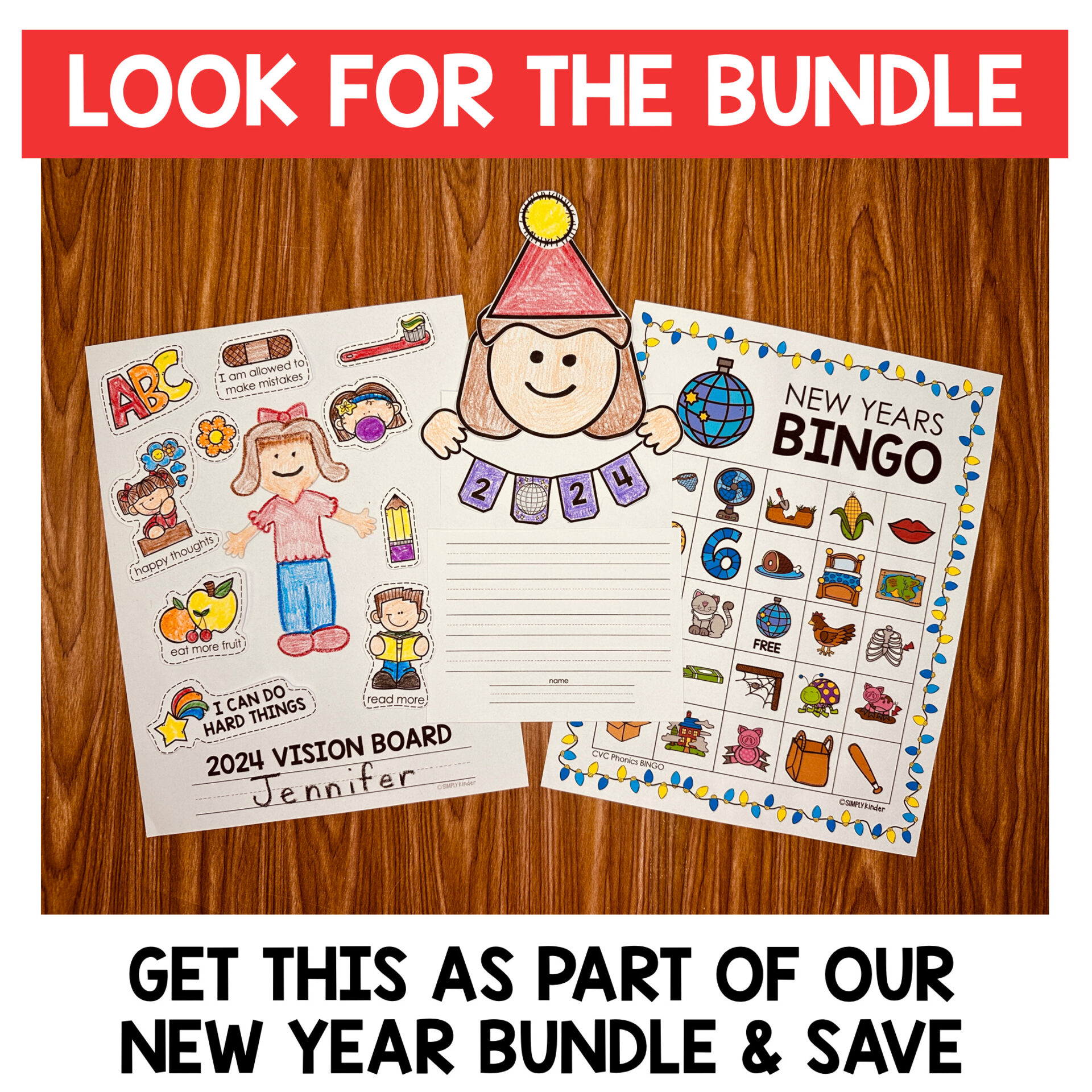 New Year Phonics Bingo, No-Prep CVC Decodable Game - Simply Kinder