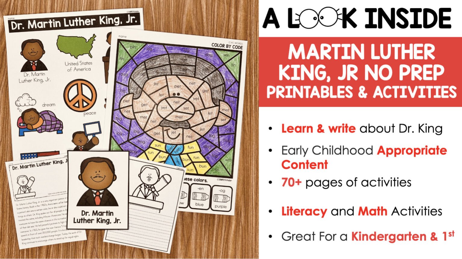 Martin Luther King Bundle of Activites, Craft, Reports, & No Prep ...