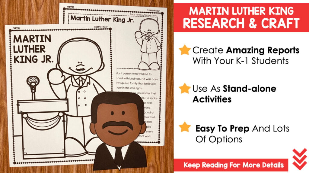 Martin Luther King Craft, Research, and Writing Activities - Simply Kinder