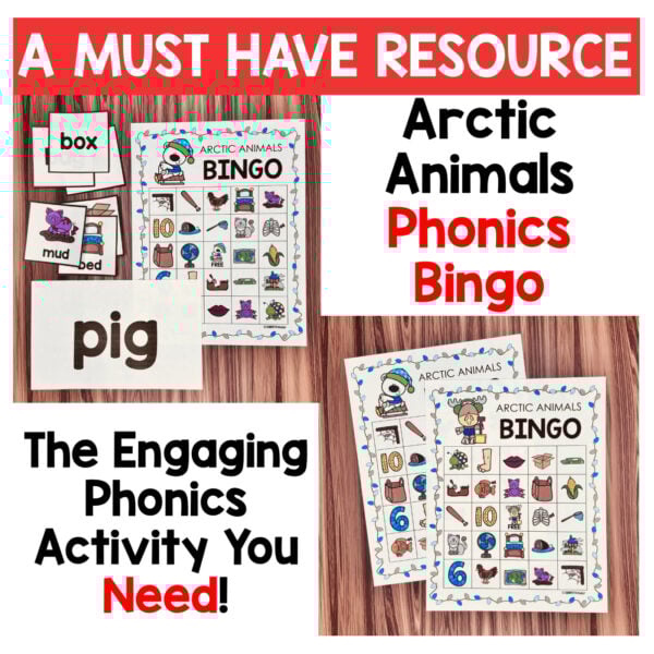 Arctic Animals Activity, Phonics Bingo, No-Prep CVC Decodable Game ...