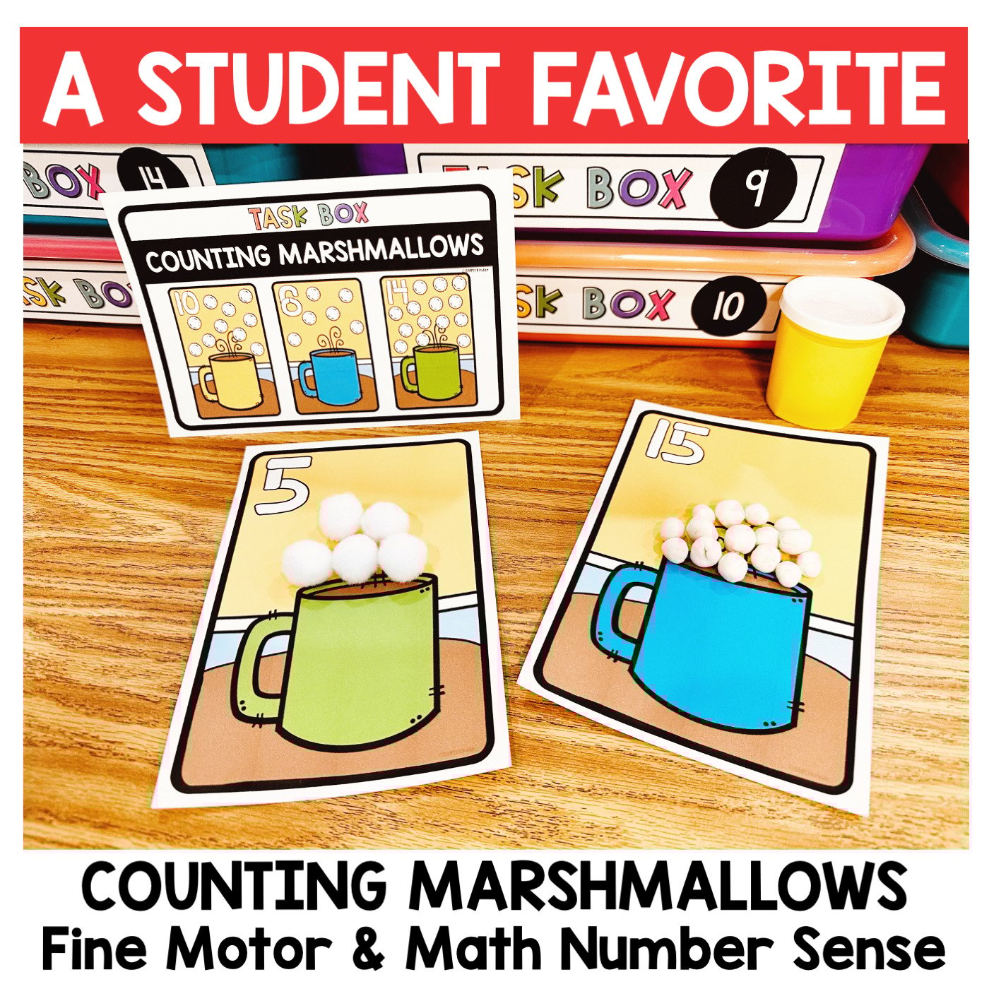 Counting Marshmallows Morning Bin, Math Center, Winter Math Activity ...