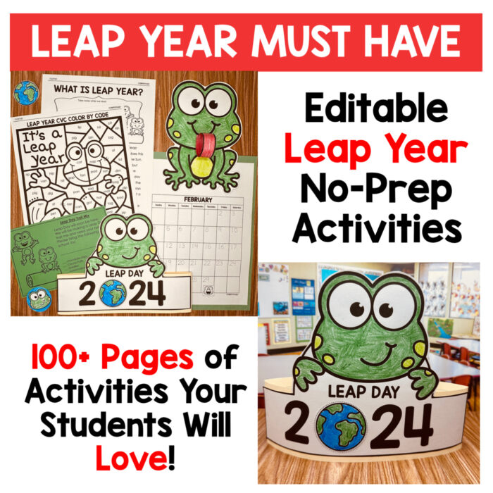 Leap Year 2024 Activities, No-Prep Literacy, Math, Hat, Crafts, & MORE ...