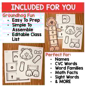 Groundhog Day Editable Name Craft & Activity for February Bulletin ...