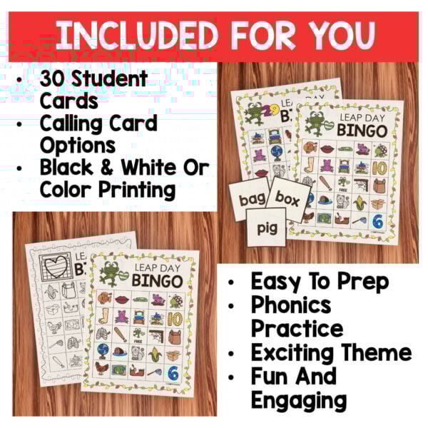 Leap Year 2024 Activities, Phonics Bingo, No-Prep CVC Decodable Game ...