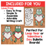 Love Frog Leap Year & Valentine's Day Craft, Bulletin Board, Writing ...