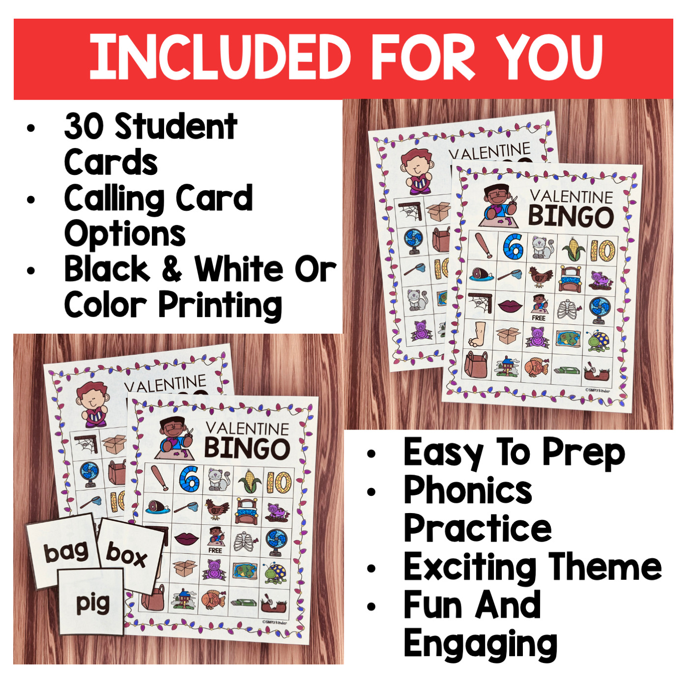 Valentine's Day Activity, Phonics Bingo, No-Prep CVC Decodable Game ...