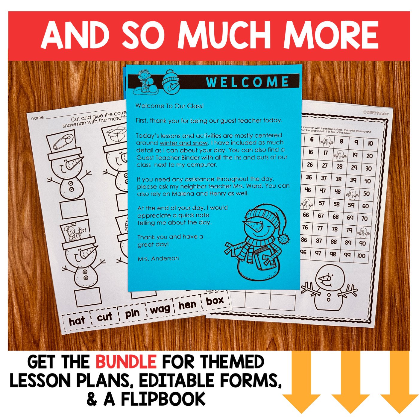 Snowman No-Prep Activities, Editable Emergency Sub Plans, Snow Day ...