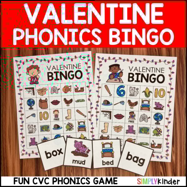 Valentine's Day Activity, Phonics Bingo, No-Prep CVC Decodable Game ...