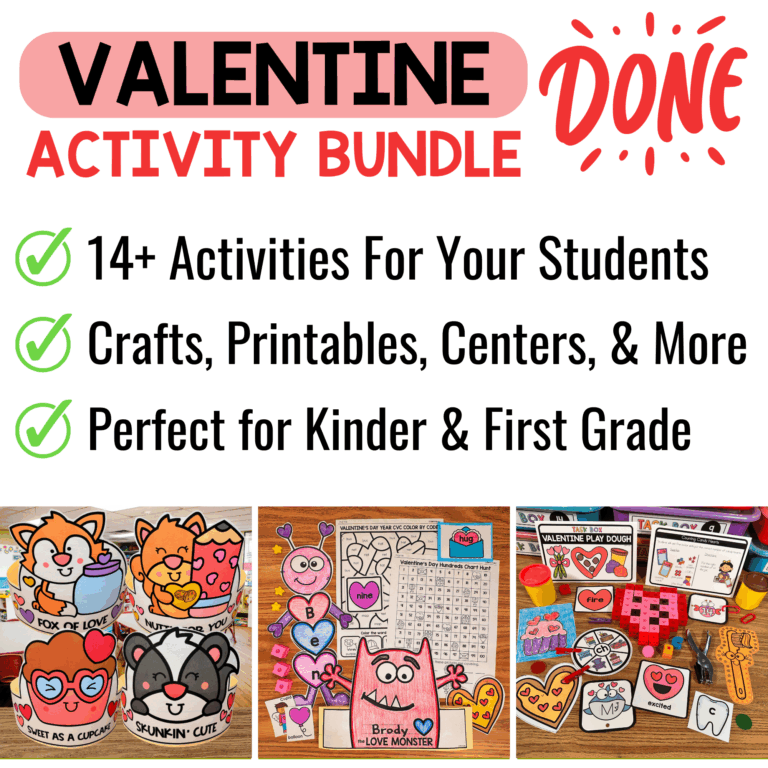 Valentines Day Kindergarten MEGA Activities, Crafts, Centers, Math ...