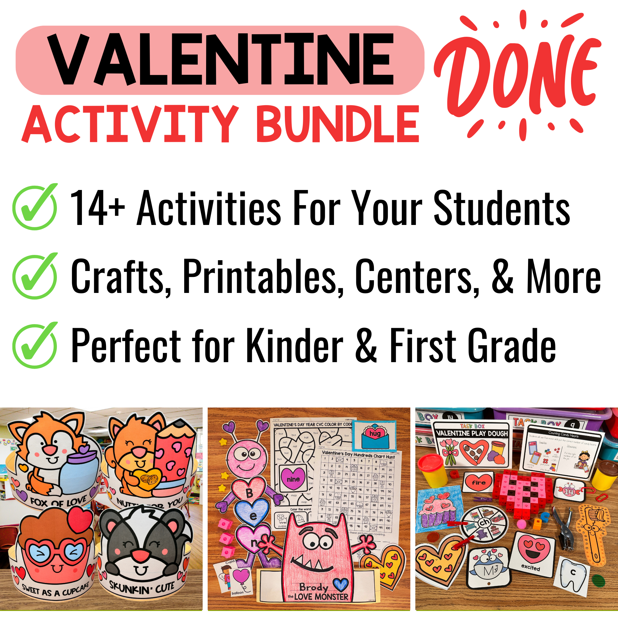Valentines Day Kindergarten MEGA Activities, Crafts, Centers, Math ...