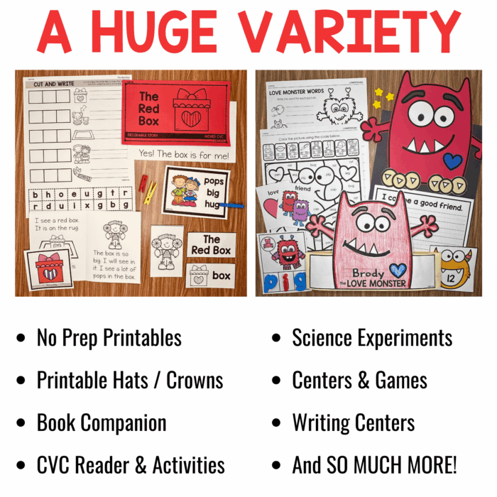 Valentines Day Kindergarten MEGA Activities, Crafts, Centers, Math ...