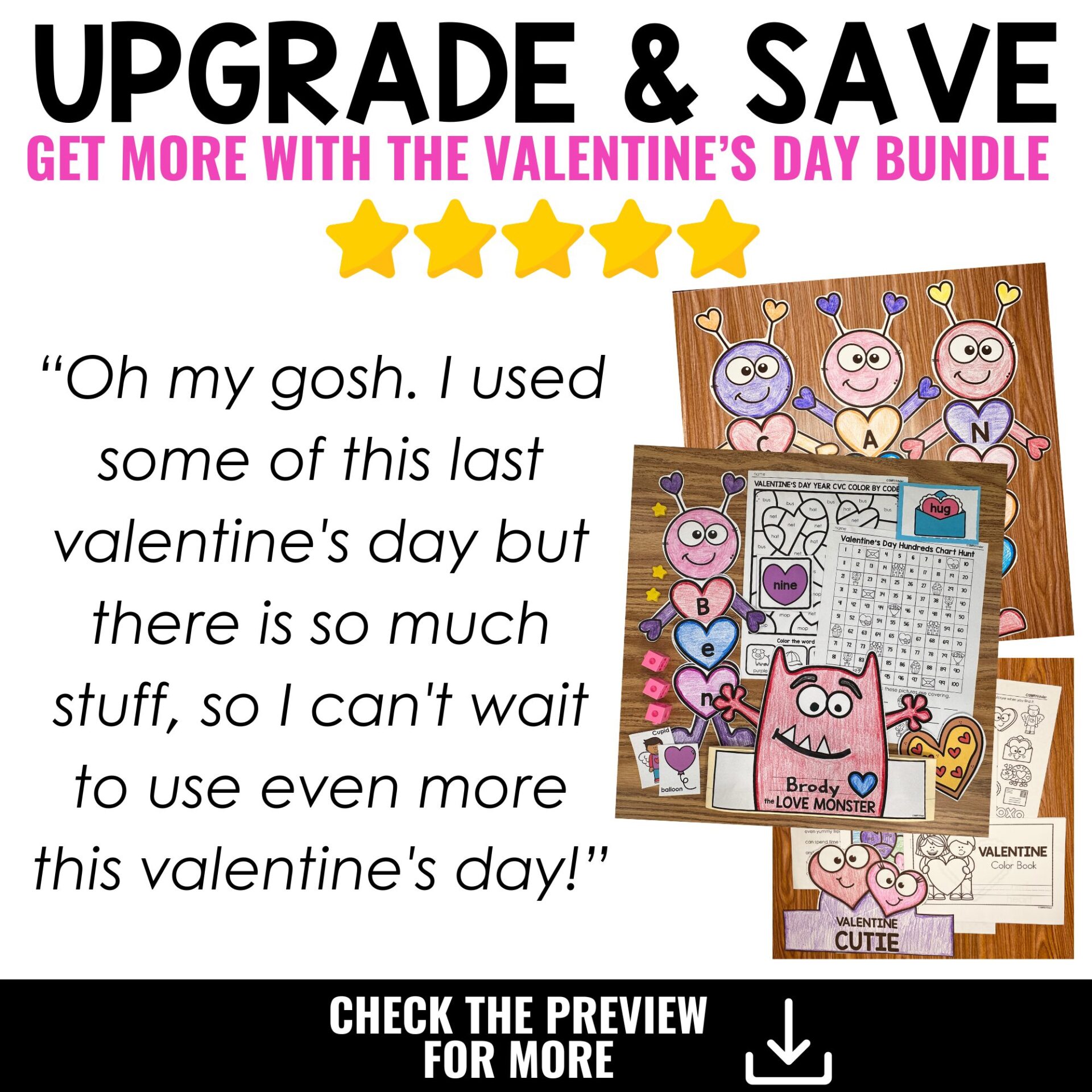 Love Monster Craft & Activities for Valentines Day, Writing, Centers ...