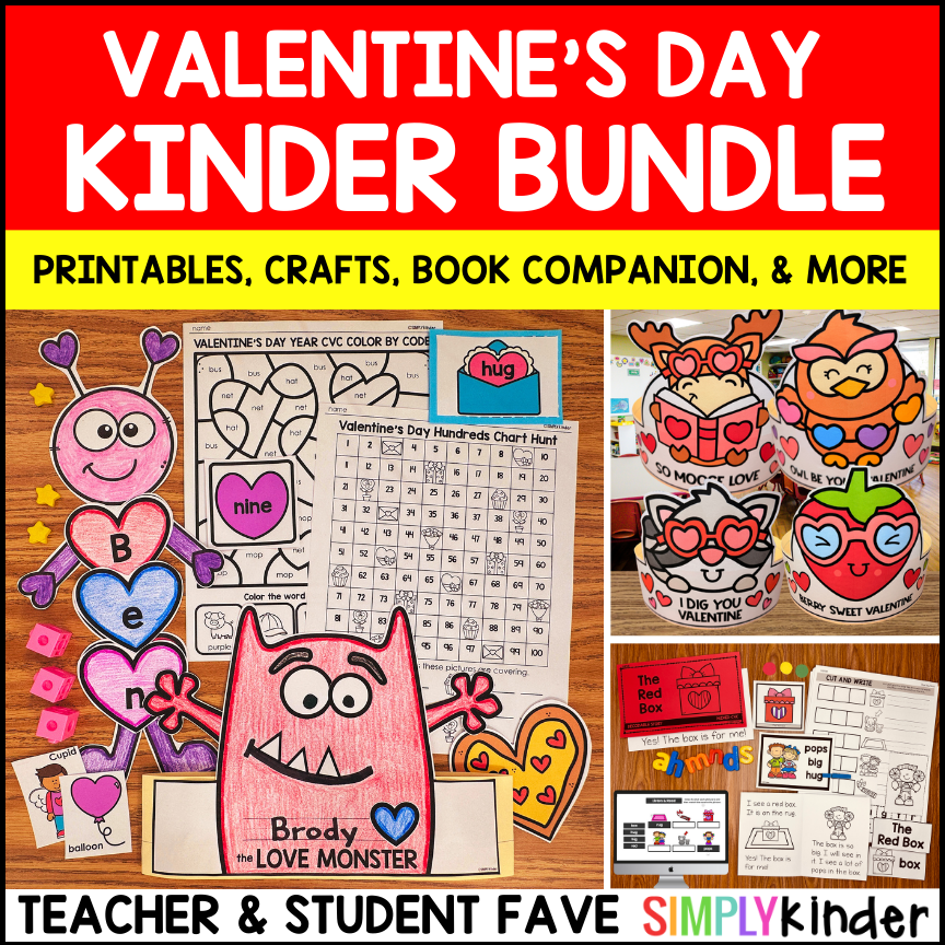 Valentines Day Kindergarten MEGA Activities, Crafts, Centers, Math ...