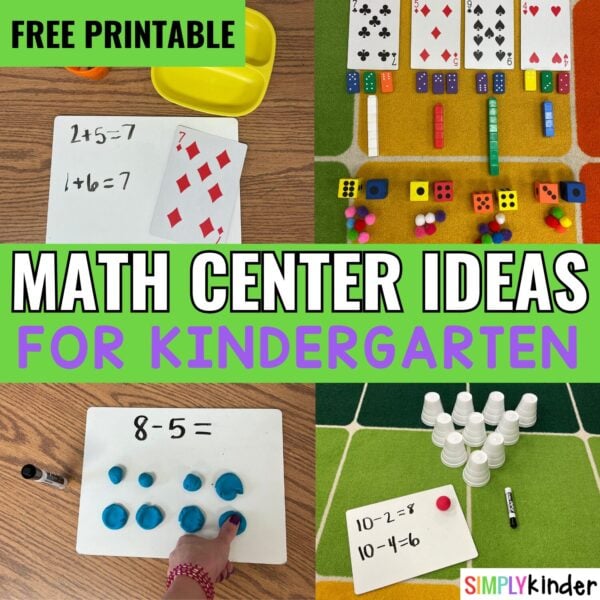 Math Center Ideas for Kindergarten - Simply Kinder