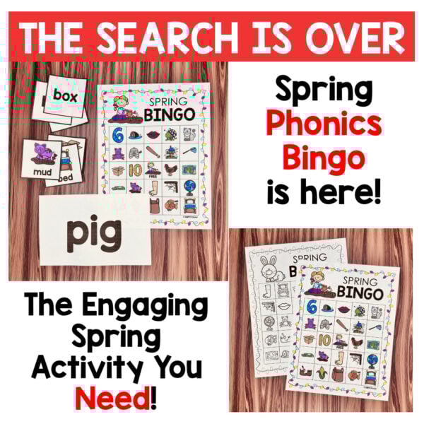 Spring Activities, Phonics Bingo, No-Prep CVC Decodable Game ...