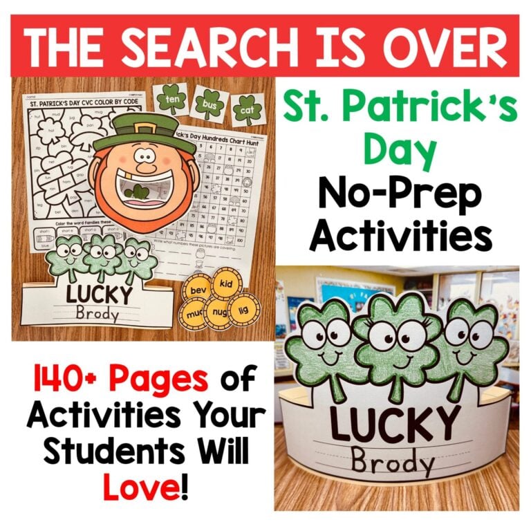 St. Patrick's Day No Prep Activities, Color by Code, Write the Room ...