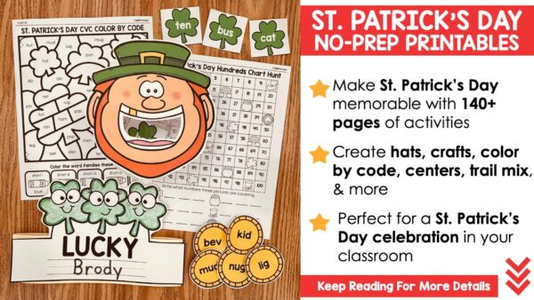 St. Patrick's Day Activity Bundle For Kindergarten and First Grade ...