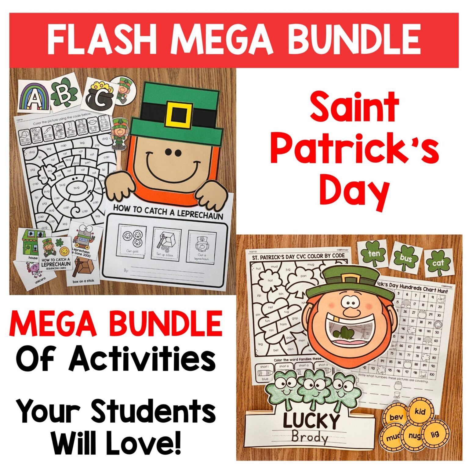 St. Patrick's Day Activity Bundle For Kindergarten and First Grade ...