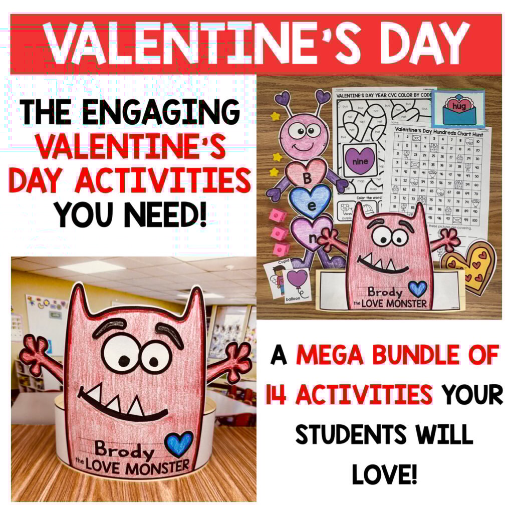 Valentines Day Kindergarten MEGA Activities, Crafts, Centers, Math ...