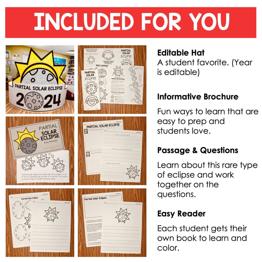Partial Solar Eclipse Activities, Book, Hat, Brochure, & More - Simply ...
