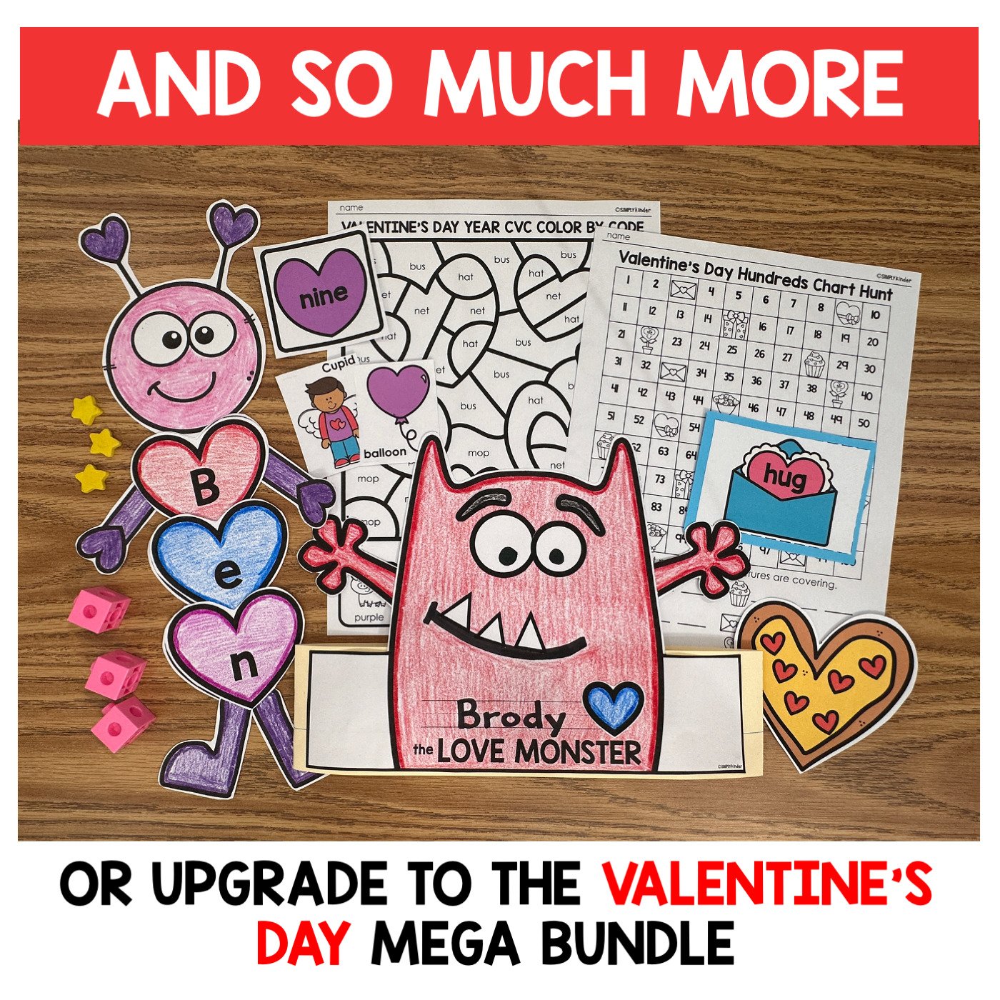 Love Monster Craft & Activities for Valentines Day, Writing, Centers ...