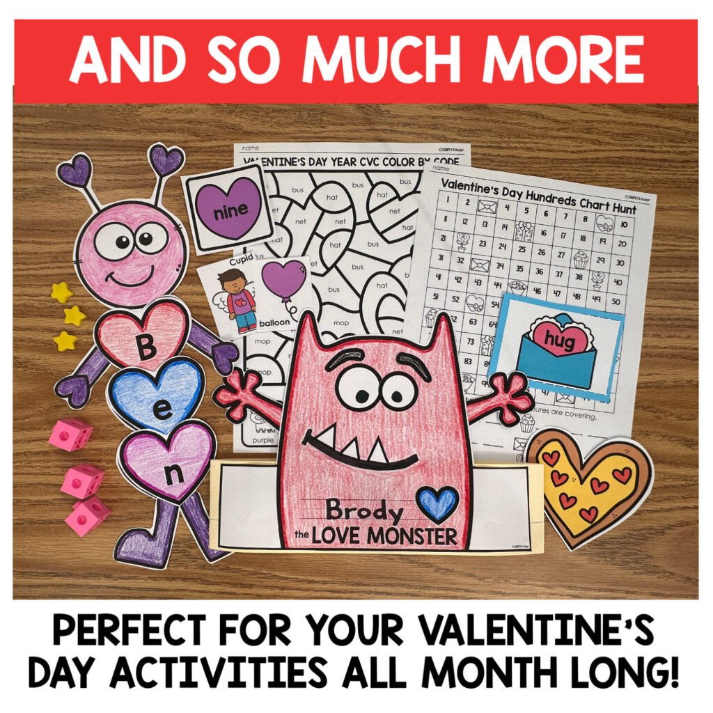 Valentines Day Kindergarten MEGA Activities, Crafts, Centers, Math ...